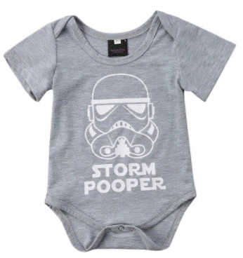 Stormpooper Baby Onesie Grey – Planet Retro